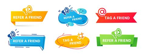 친구 배너를 추천합니다 직장에서의 추천 프로그램 금전적 보상에 대한 동료 추천 소셜 미디어에서 사람 태그하기 동의에 대한 스톡 벡터 아트 및 기타 이미지 Istock