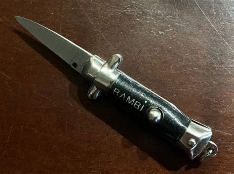 Miniature Mini Switchblade Keychain Knife Made By Farfalli In Italy