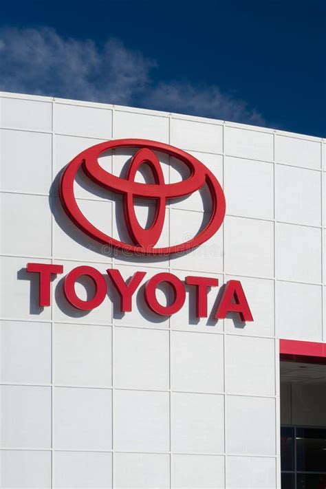 Toyota Automobile Dealership Exterior And Trademark Logo Editorial