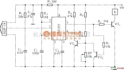 红外线热释遥控中的热释电红外控制的自动照明灯控制电路 接线图网
