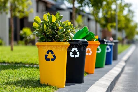 Garbage Waste Management Systems Are Highlighted In A Minimalist