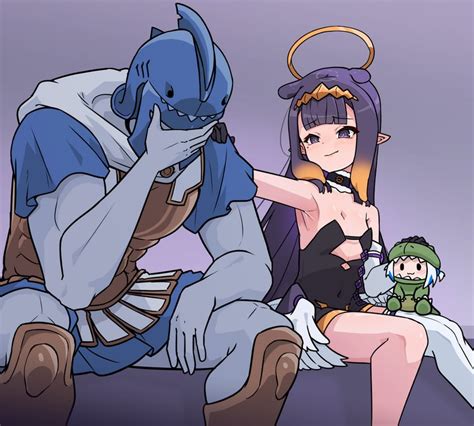 Gawr Gura Ninomae Inanis And Smol Gura Hololive And 1 More Drawn