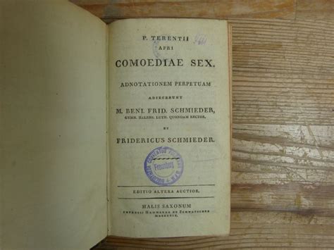 P Terentii Afri Comoediae Sex Adnotatinem Perpetuam Adiecerunt M