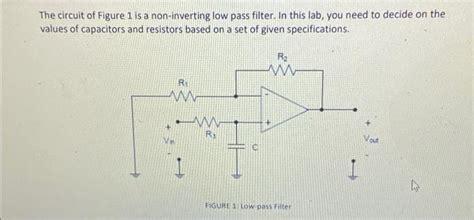 Solved The Circuit Of Figure 1 Is A Non Inverting Low Pass