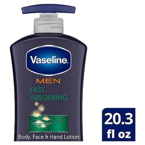 Vaseline Men Fast Absorbing 3 In 1 Body Face And Hand Lotion 203 Fl Oz