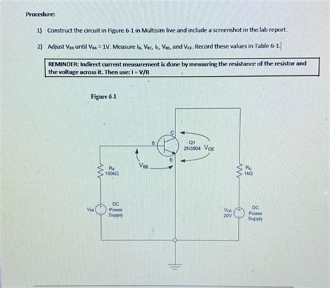Solved Procedure 1 Construct The Circuit In Figure 6 1 In