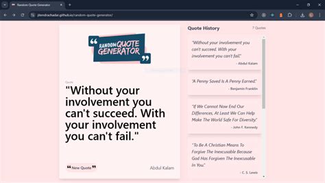 Random Quote Generator Using React And Tailwind Css