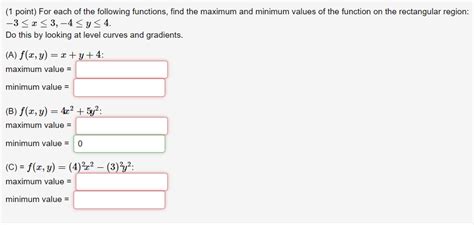 Solved 1 Point For Each Of The Following Functions Find