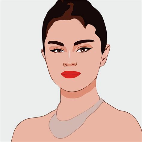 Selena Gomez Cartoon Portrait 2 Digital Art By Ahmad Nusyirwan Fine