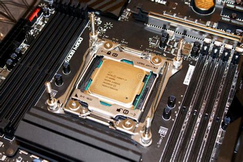 Computer Processor Installed On Motherboard Editorial Image Image Of Enthusiast Professional