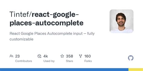 Github Tintef React Google Places Autocomplete React Google Places Autocomplete Input