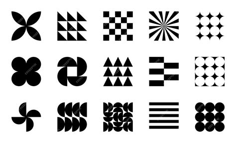 Premium Vector Set Of Geometric Black And White Simple Patterns Shapes