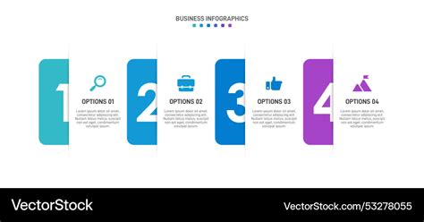 Horizontal Progress Bar Featuring 4 Arrow Shaped Vector Image