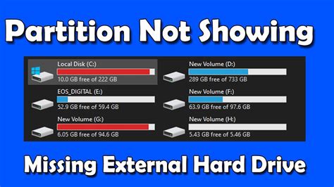 How To Fix Hard Drive Partition Not Showing Or Missing External Hard Drive Problem YouTube