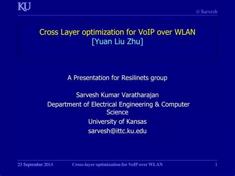 Ppt Cross Layer Optimization For Voip Over Wlan [yuan Liu Zhu