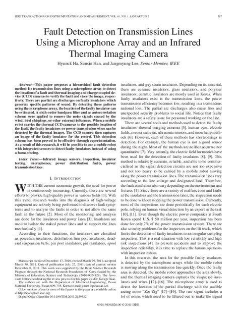 Pdf Fault Detection On Transmission Lines Using A Microphone Array