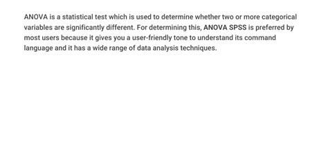 10 Easy Steps To Perform The Anova Test With Spss Infogram