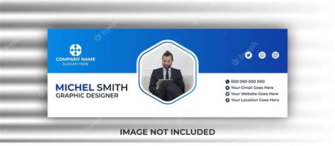 벡터 이메일 서명 템플릿 디자인 프리미엄 벡터