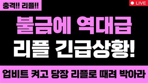 리플 진짜 미쳤습니다 불금에 역대급 리플 긴급상황 대박입니다 업비트 켜고 당장 리플로 때려 박아라 Xrp 무조건 올라요