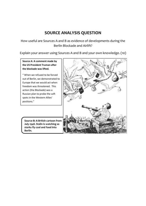 Gcse History Source Analysis Question Worksheet History Resources