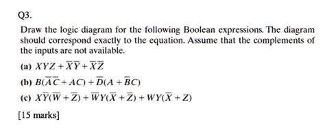 Solved Q3 Draw The Logic Diagram For The Following Boolean