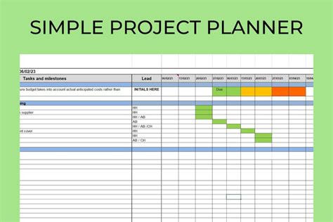 simple project planner excel project planner spreadsheet project
