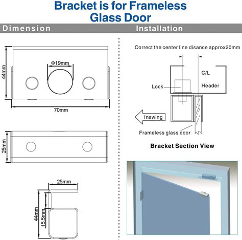 UHPPOTE Electric Bolt Lock Frameless Glass Door Bracket From Uhppote