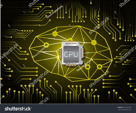 Vector Cpu Computer Technology Electronic Concept Stock Vector Royalty Free 245202202