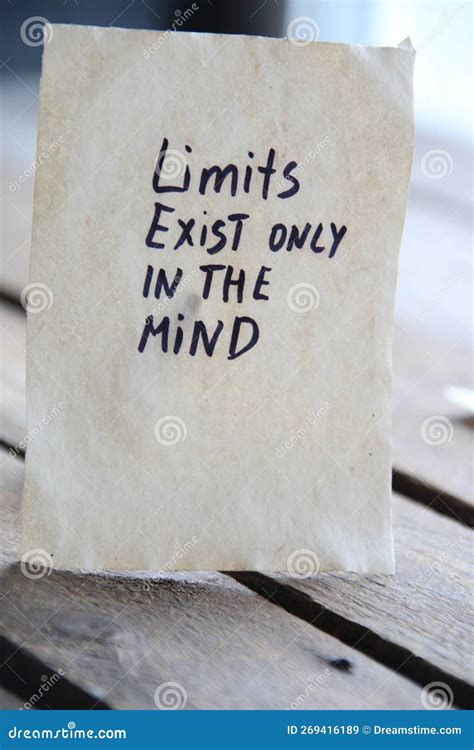 Limit Exist Only In The Mind Motivational Quotes Stock Image Image