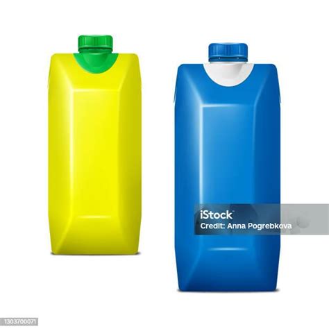 흰색 배경 벡터 그림에 격리 된 나사 캡색상 빈 판지 상자 주스 또는 기타 음료 패키지 디자인용 템플릿입니다 재색하기 쉬운 우유에 대한 스톡 벡터 아트 및 기타 이미지