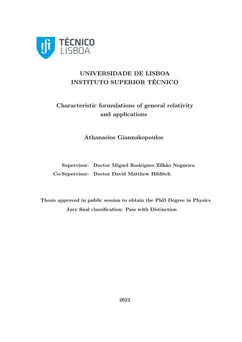 Pdf Characteristic Formulations Of General Relativity And Applications
