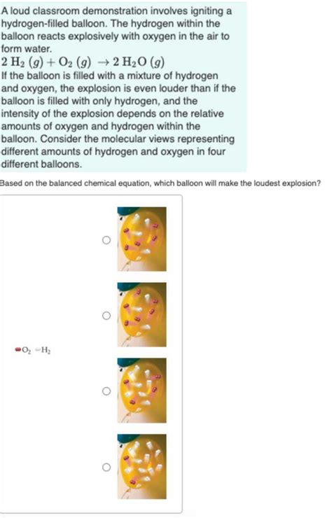 A Loud Classroom Demonstration Involves Igniting A Hydrogen Filled