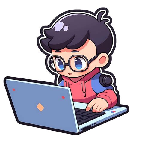 Premium Ai Image A Sticker Of A Boy Learning Coding Fundament