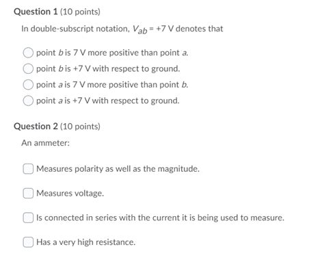 Solved Question 1 10 Points In Double Subscript Notation