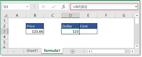 Excel Formula Split Dollars And Cents