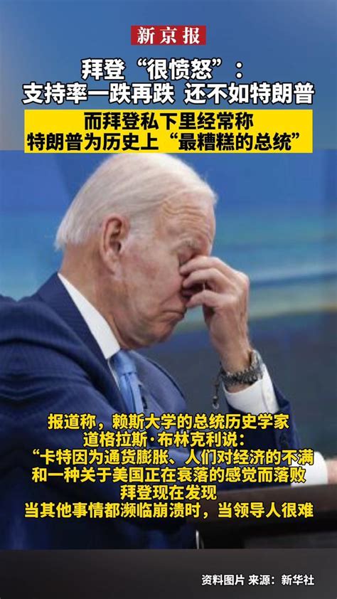 拜登“很愤怒”：支持率一跌再跌还不如特朗普凤凰网视频凤凰网