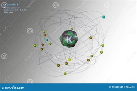 Potassium Atom Bohr Model Cartoon Vector 267662209
