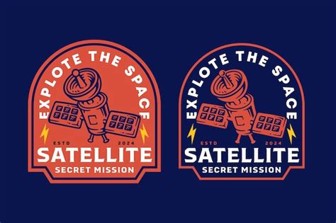 Premium Vector Communication Satellite Space Transmitter Badge Logo Design For Astronaut