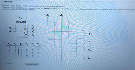 Solved Question 2 Now Create A 2 Input 4 Output Deceder In