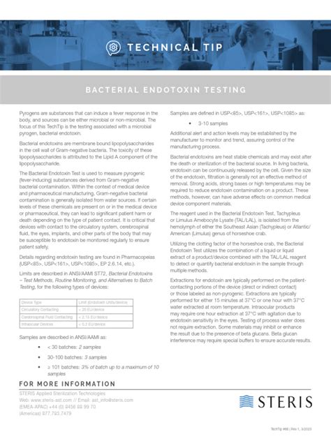Bacterial Endotoxin Testing Pdf Lipopolysaccharide Wellness