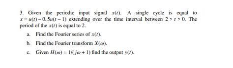 Solved Given The Periodic Input Signal X T A Single Cycle Chegg Com