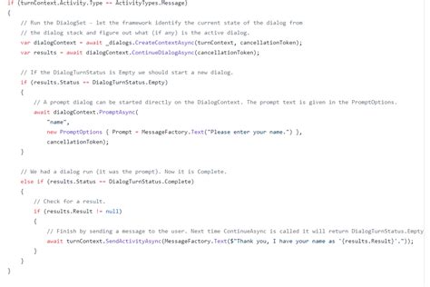 Botframework C Bot Framework V4 Get Userinput Stack Overflow