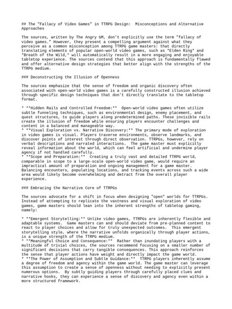 Fallacy Pdf Tabletop Role Playing Game Video Games