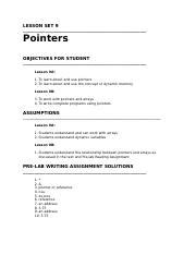 Solutions Chap9 Docx LESSON SET 9 Pointers OBJECTIVES FOR STUDENT