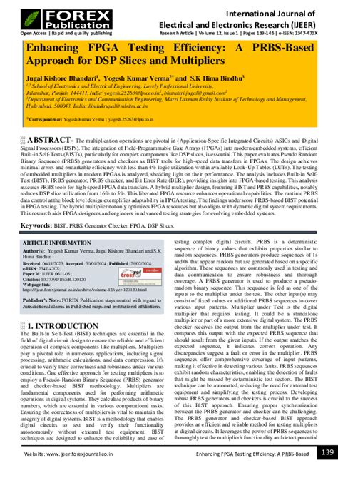 Pdf Enhancing Fpga Testing Efficiency A Prbs Based Approach For Dsp Slices And Multipliers