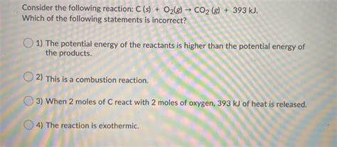 Solved Consider The Following Reaction C S O2 G → Co2