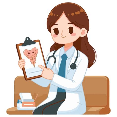 Персонаж врача и пациента на больничной векторной иллюстрации Премиум Ai сгенерированный вектор