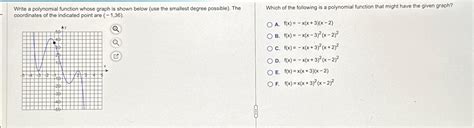 Solved Write A Polynomial Function Whose Graph Is Shown