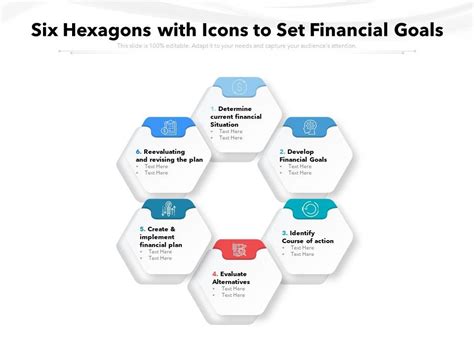Six Hexagons With Icons To Set Financial Goals Ppt Powerpoint