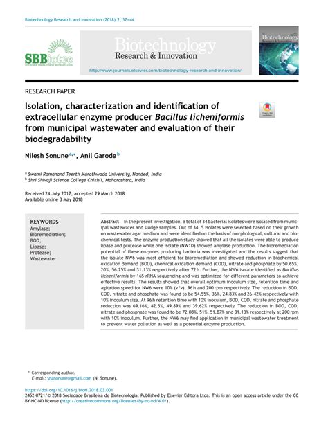 Pdf Isolation Characterization And Identification Of Extracellular Enzyme Producer Bacillus